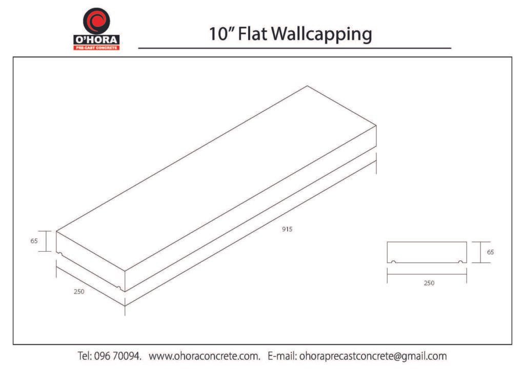 10 inch Flat Wall Capping - O' Hora Pre-Cast Concrete, Mayo, Sligo ...